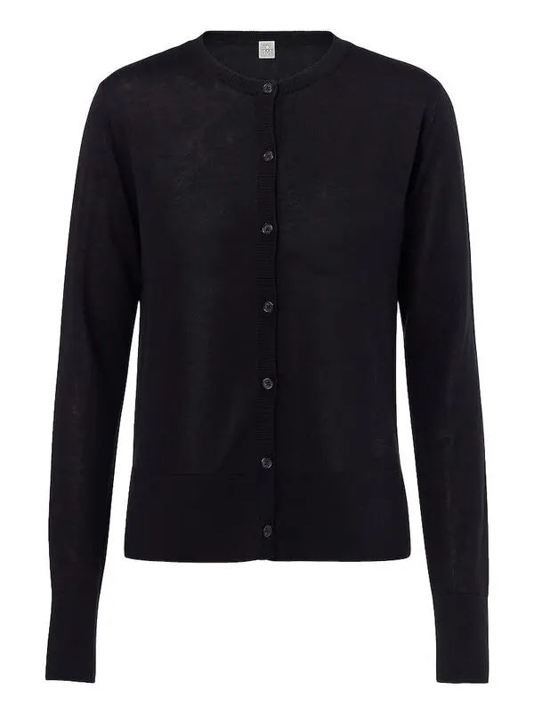 TOTEME Logo Buttoned Cardigan - Black