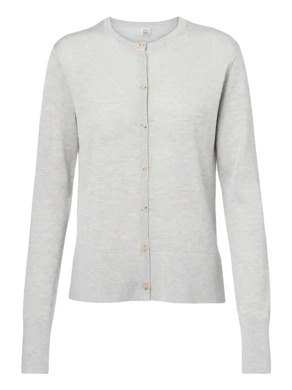 TOTEME Logo Cardigan - Grey