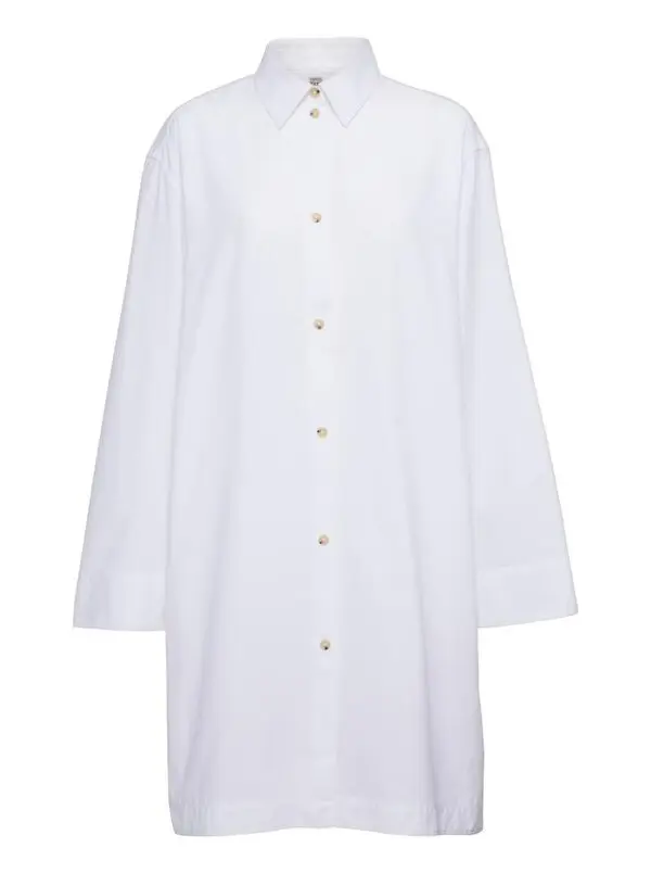 TOTEME Oversized Cotton Shirt Dress - White