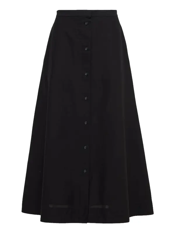 TOTEME High-rise Cotton Maxi Skirt - Black