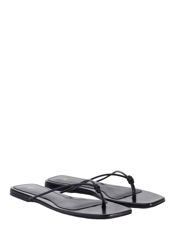 TOTEME The Knot Leather Thong Sandals - Black