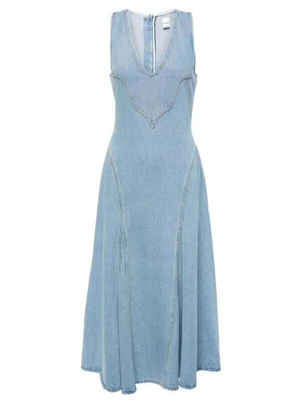 RE/DONE Western Denim Midi Dress - Blue