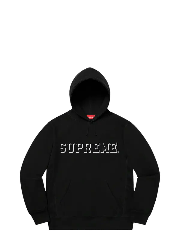 Supreme Drop Shadow Hooded Sweatshirt - Black