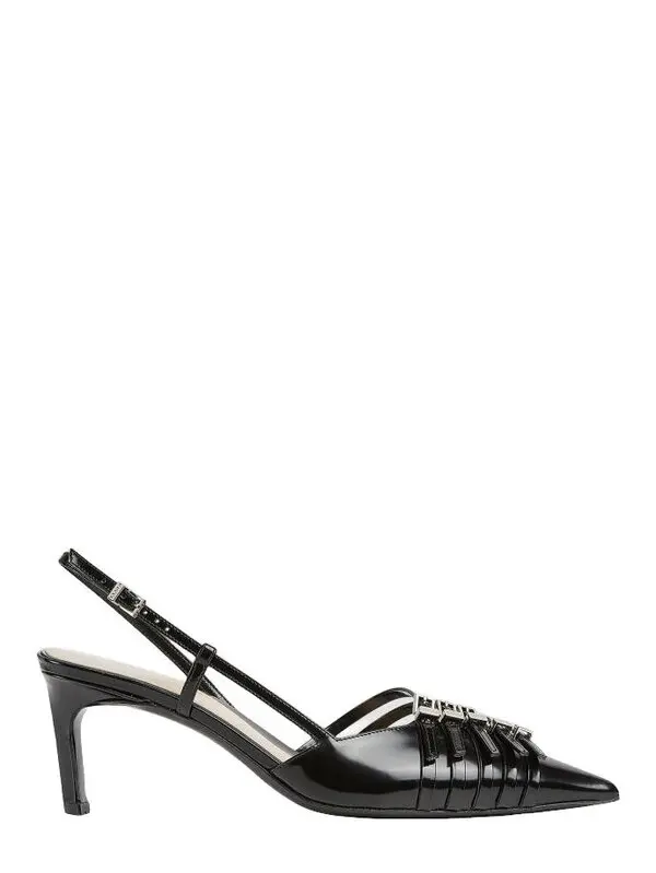 Gucci Seraphine 75mm Leather Slingback Pumps - Nero