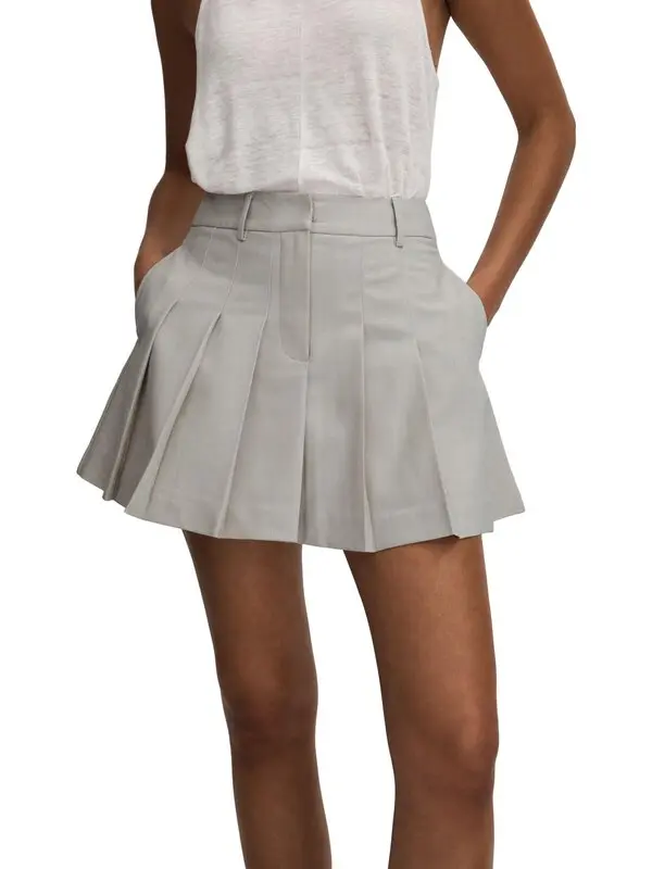 Anna Quan Hallie Pleated Mini Skirt - Heather Grey