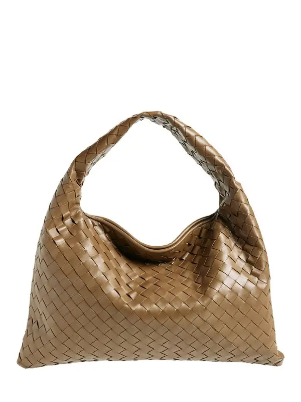 Bottega Veneta Small Hop Intrecciato Leather Hobo Bag - 2360 Pinecone-m Brass