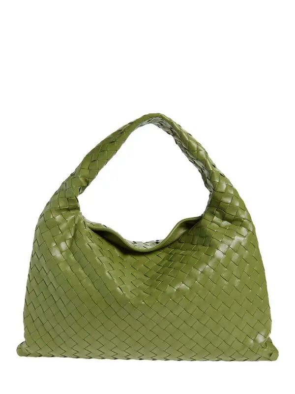 Bottega Veneta Small Hop Intrecciato Leather Hobo Bag - 2488 Matcha-gold