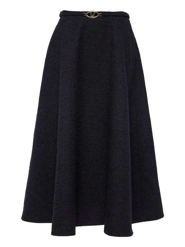 Valentino Garavani Tweed Midi Skirt - Blue
