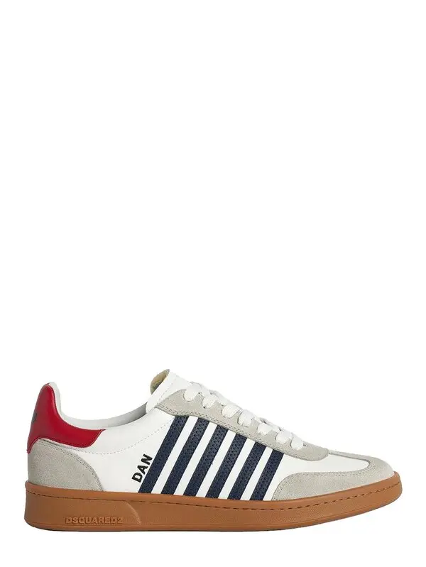 Dsquared2 Panelled Boxer Sneakers - Bianco+blu+rosso