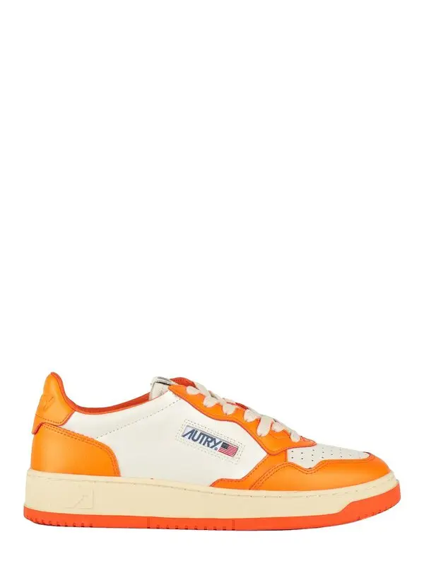AUTRY Medalist Low Sneakers - Orange, White