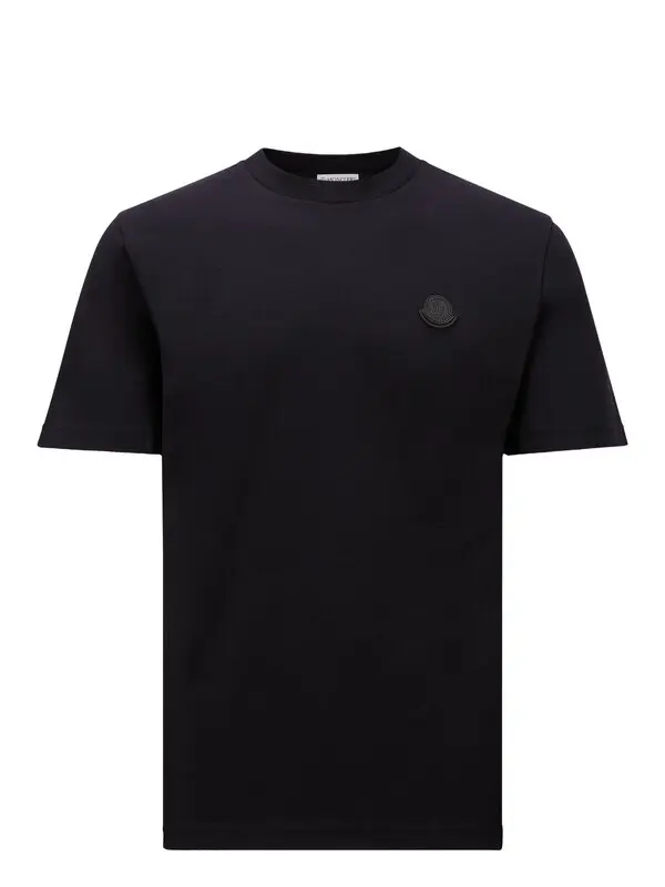 Moncler Logo Patch Cotton T-shirt - Blue
