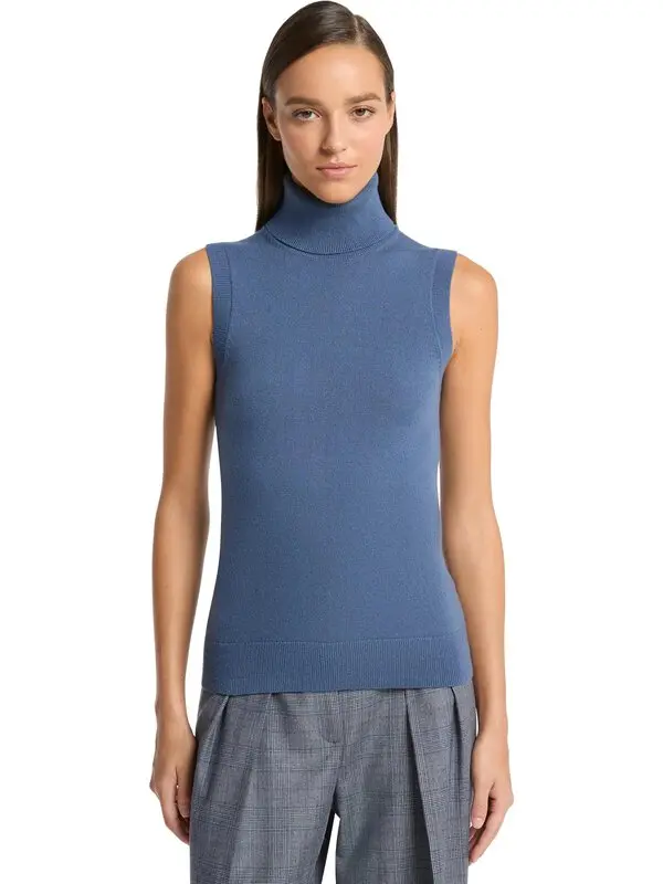 Michael Kors Cashmere Sleeveless Turtleneck - Grey