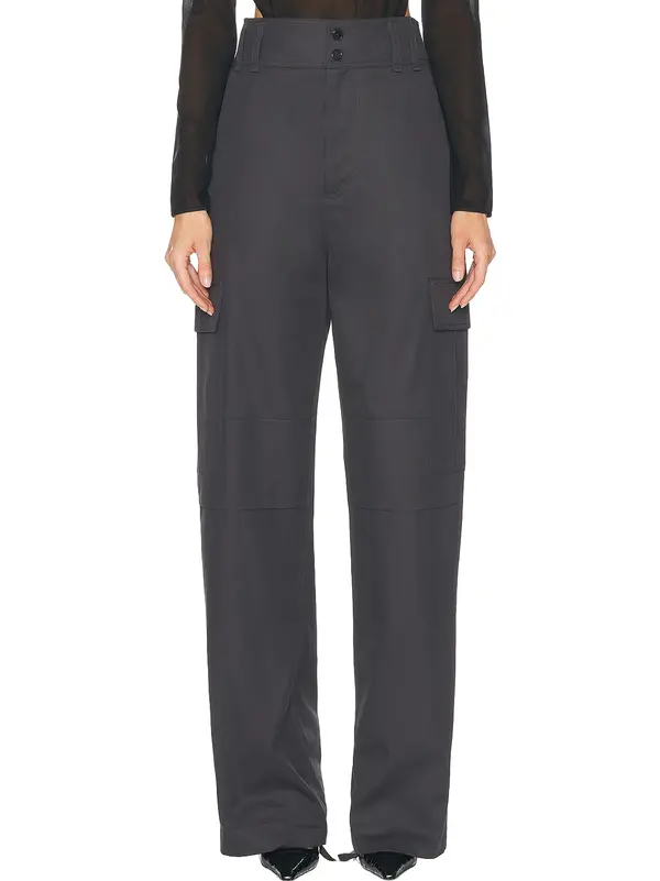 Saint Laurent Wide Leg Pant - Gris Fonce