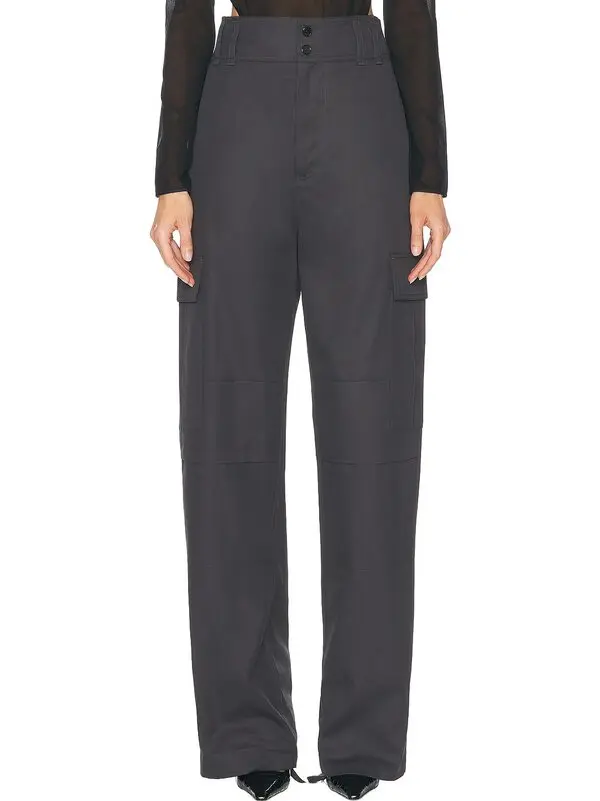 Saint Laurent Wide Leg Pant - Gris Fonce