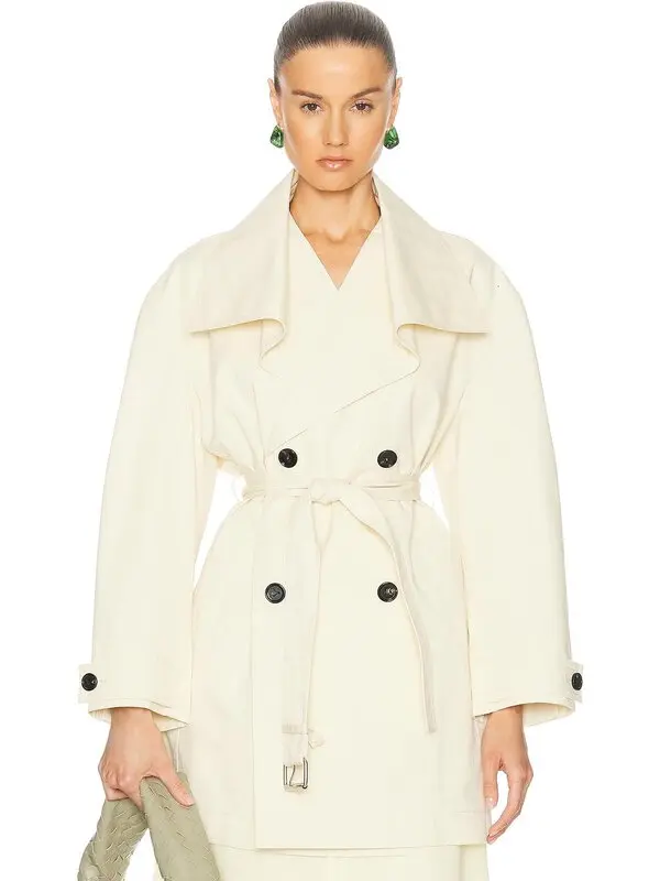 Bottega Veneta Cotton Trench Coat - Cloud