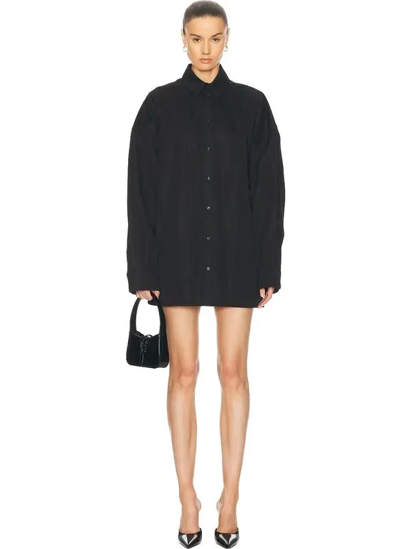 Wardrobe.NYC Drill Mini Shirt Dress - Black