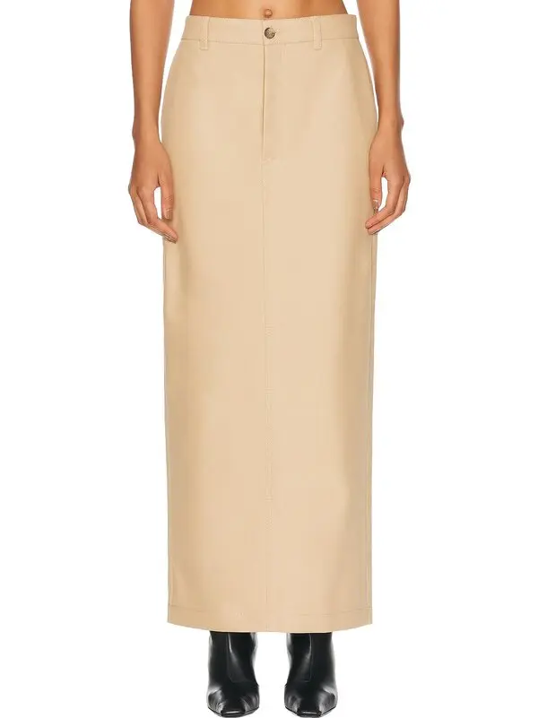 Wardrobe.NYC Drill Column Skirt - Khaki