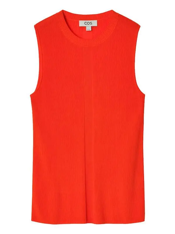 Cos Ribbed-knit Tank Top - Orange