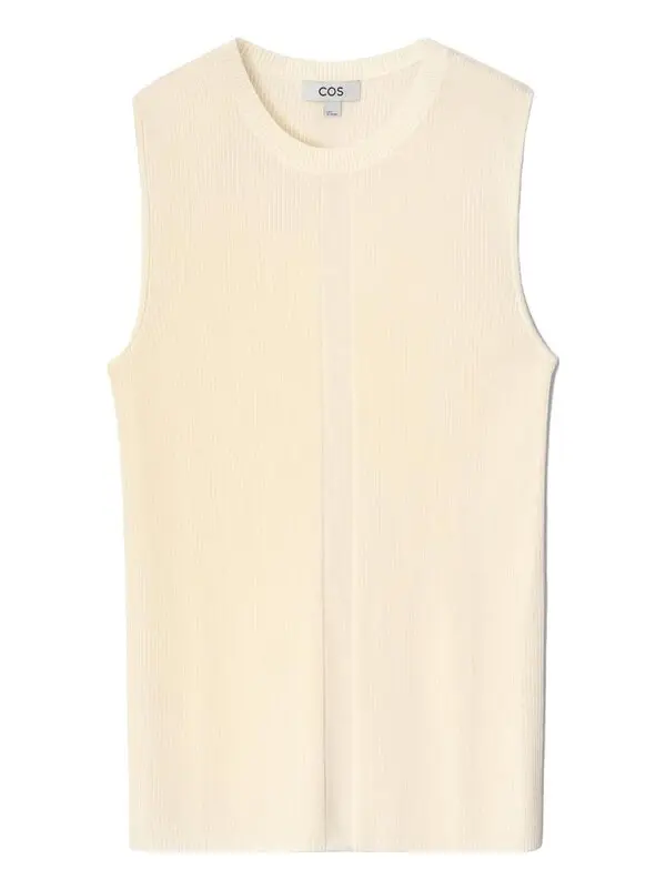 Cos Ribbed-knit Tank Top - White