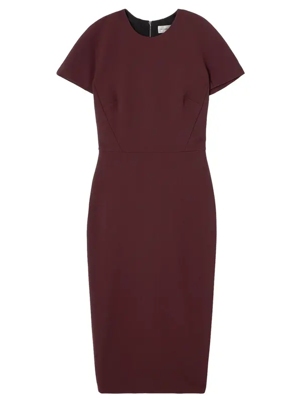 Victoria Beckham Crepe Knee Length Dress - Brown