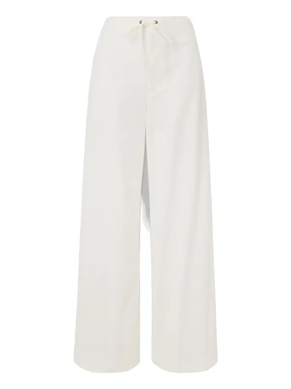 NILI LOTAN Kai Cotton Wide-leg Pants - White