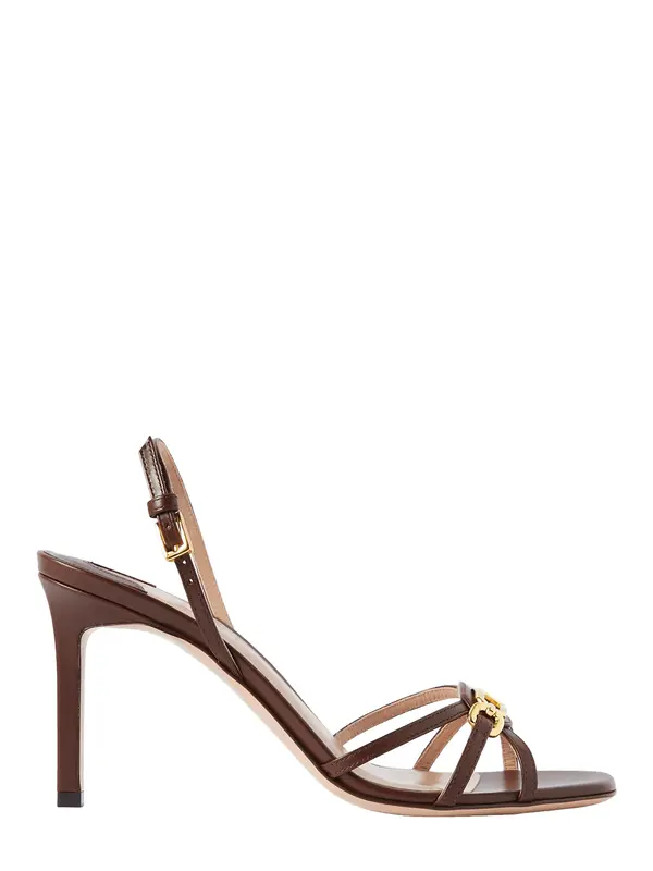 TOM FORD Embellished Leather Sandals - Brown