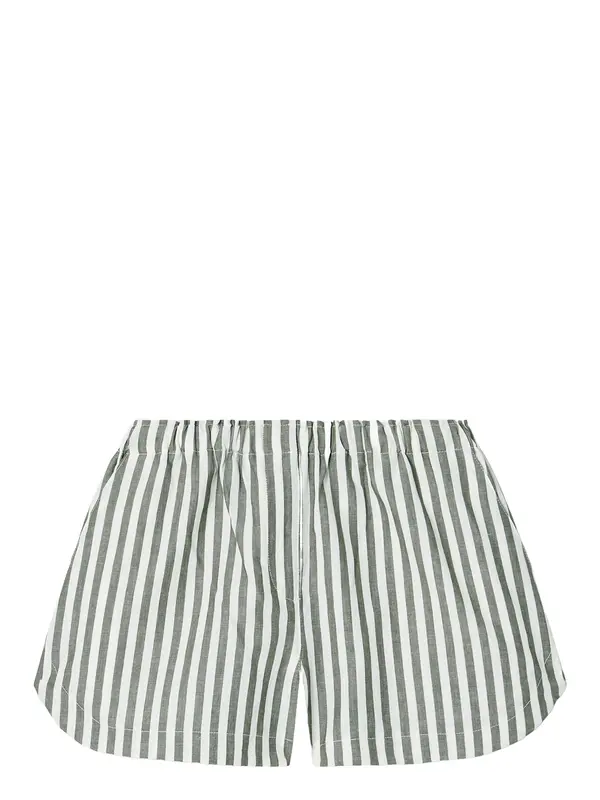 LA LIGNE Macaulay Striped Cotton And Linen-blend Shorts - Multi