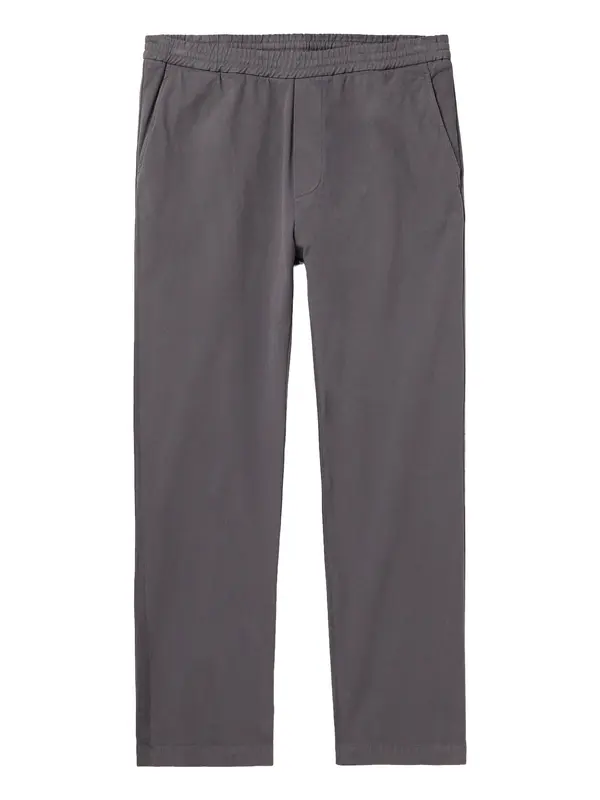 Barena Venezia Tapered Garment-dyed Stretch Cotton-gabardine Trousers - Gray