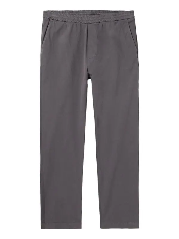Barena Venezia Tapered Garment-dyed Stretch Cotton-gabardine Trousers - Gray