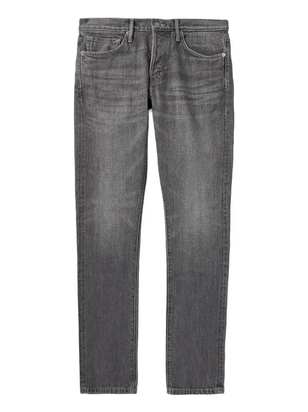 TOM FORD Slim-fit Straight-leg Selvedge Jeans - Gray