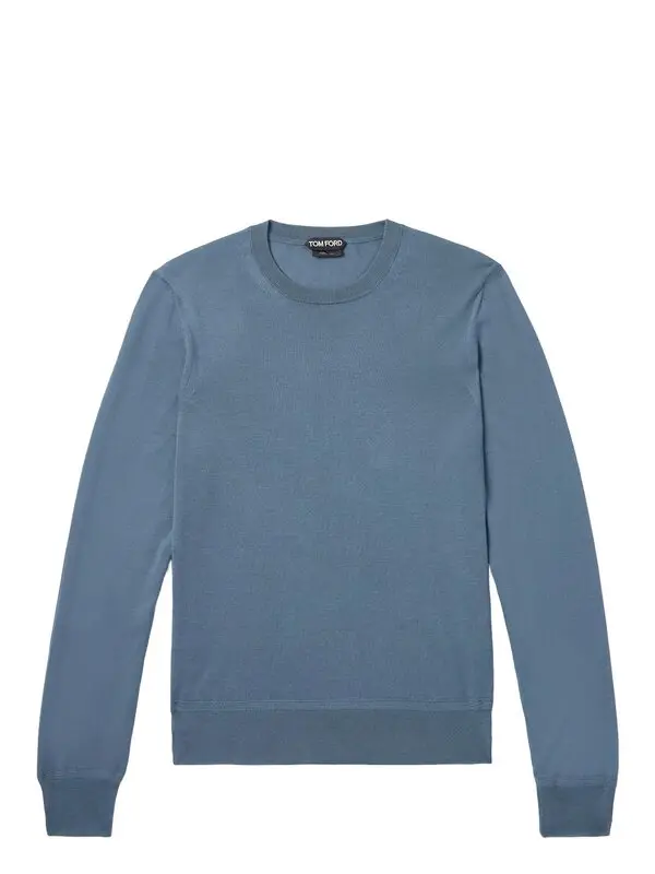 TOM FORD Cashmere And Silk-blend Sweater - Blue