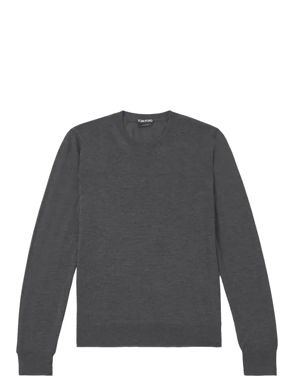 TOM FORD Cashmere And Silk-blend Sweater - Gray