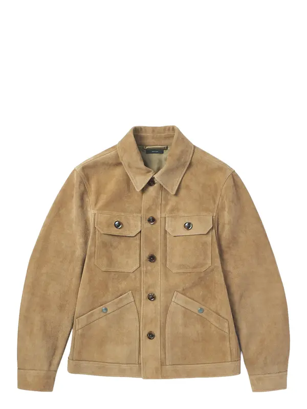 TOM FORD Heathered Suede Jacket - Brown