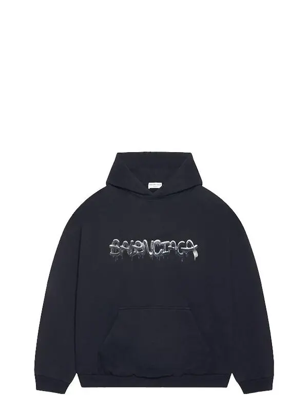 Balenciaga Slime Wide Fit Hoodie - Black
