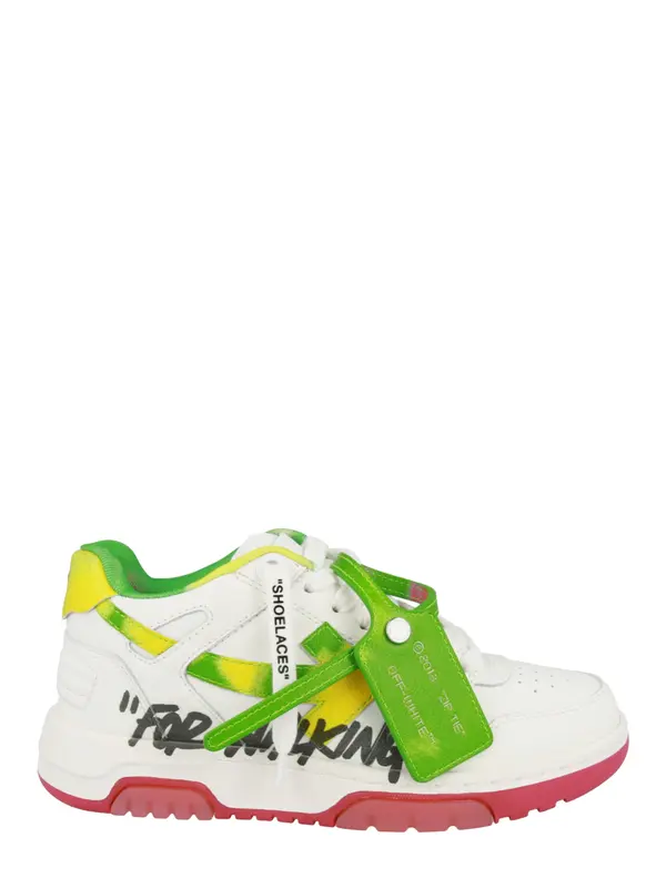 Off-White Out Of Office For Walking Low-top Sneakers - White/green/pink