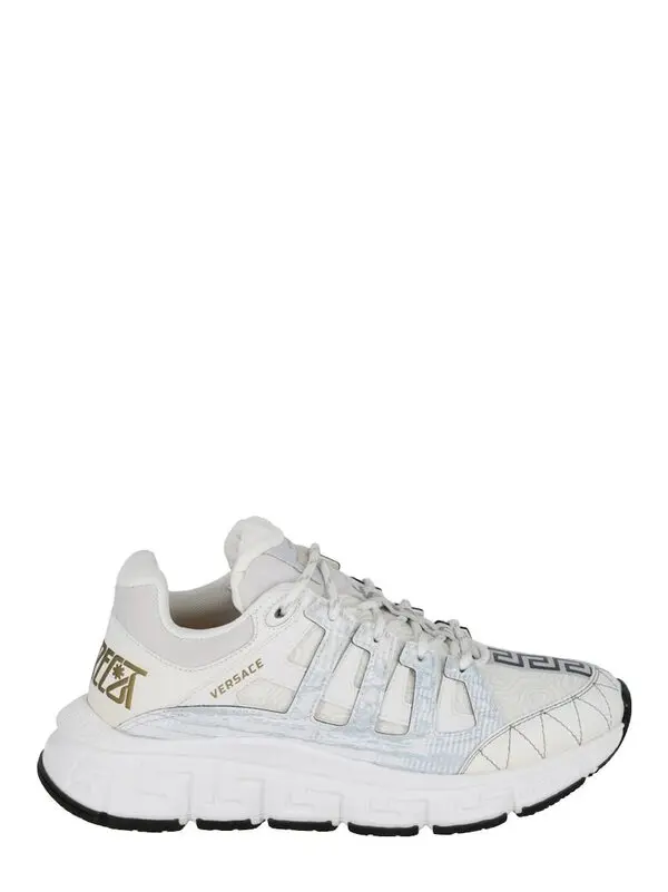 Versace Trigreca Low-top Sneakers - White/gold/light Blue