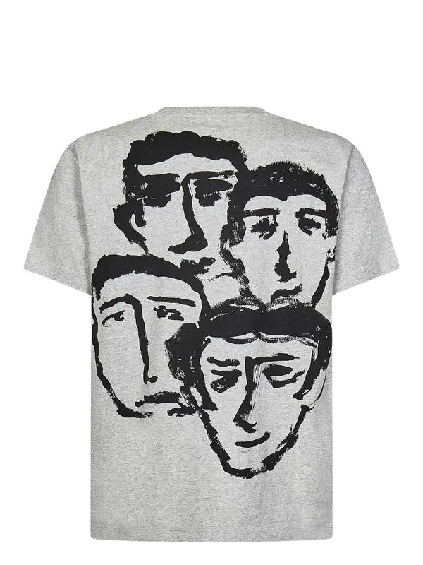 Off-White Faces Slim Fit Tee Shirt - Grey