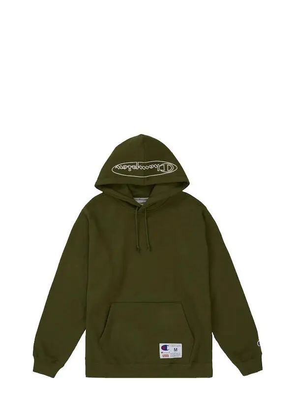 Supreme Champion Outline Hooded Sweatshirt - Dark Olive