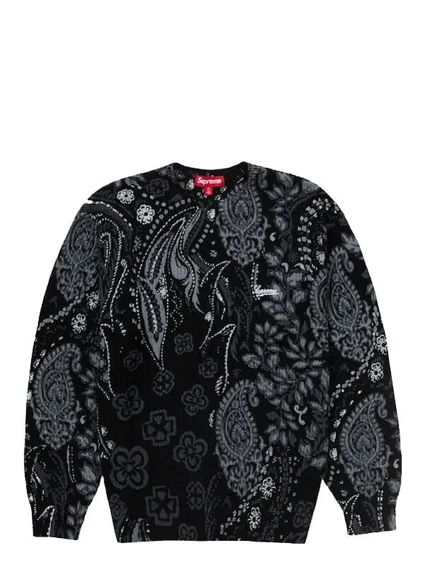 Supreme Printed Paisley Sweater - Black