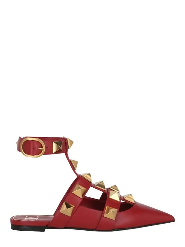 Valentino Garavani Roman Stud Ballerina Flats - Red