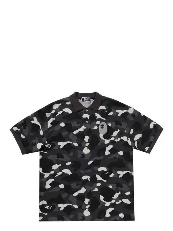 A BATHING APE City Camo Large Ape Head Relaxed Fit Polo Shirt - Black