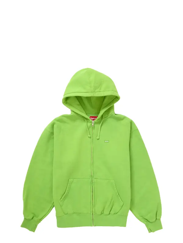 Supreme Overdyed Small Box Zip-up Hooded Sweatshirt - Lime
