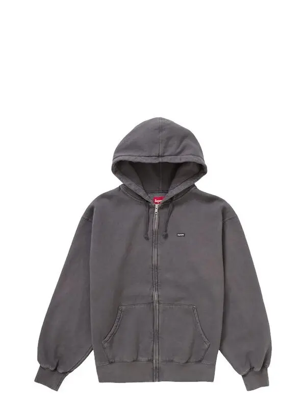Supreme Overdyed Small Box Zip-up Hooded Sweatshirt - Black