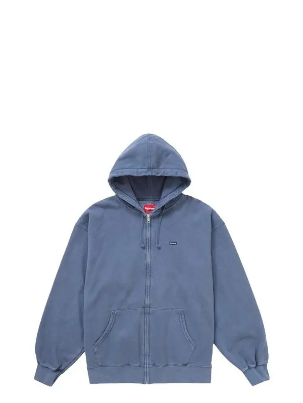 Supreme Overdyed Small Box Zipup Hooded Sweatshirt - Dark Slate