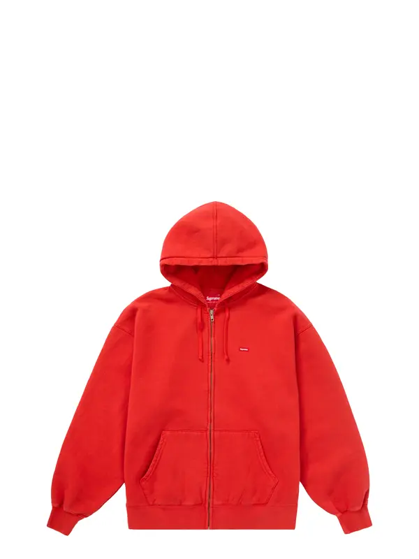 Supreme Overdyed Small Box Zip-up Hooded Sweatshirt - Red