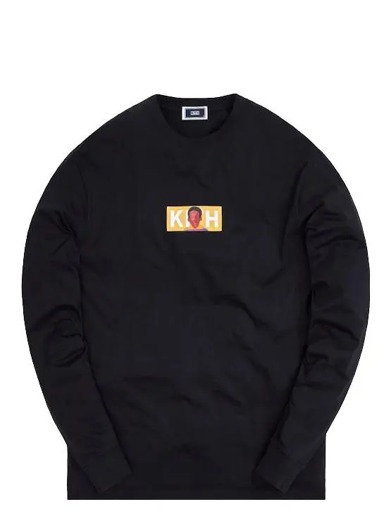 Kith For Shaina Mccoy Classic Logo Long Sleeve Tee Shirt - Black