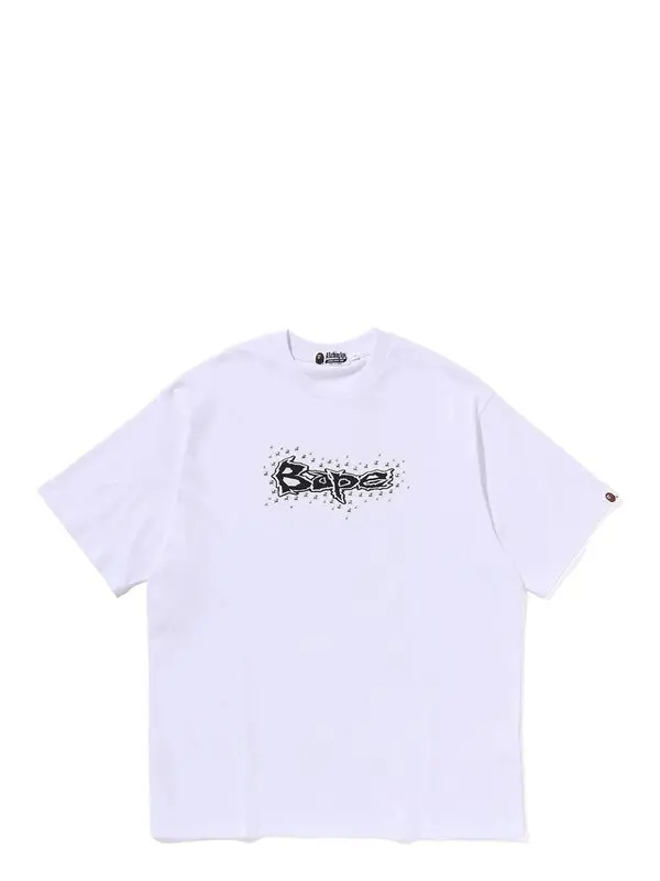 A BATHING APE Studs Logo Relaxed Fit Tee Shirt - White