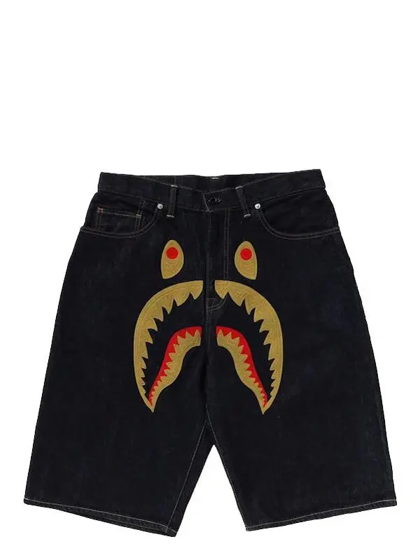 BAPE Shark Denim Shorts - Indigo