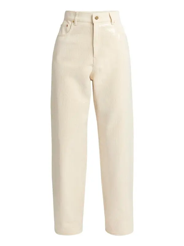GOLDEN GOOSE Journey Kim Sequined Straight-leg Jeans - Ecru