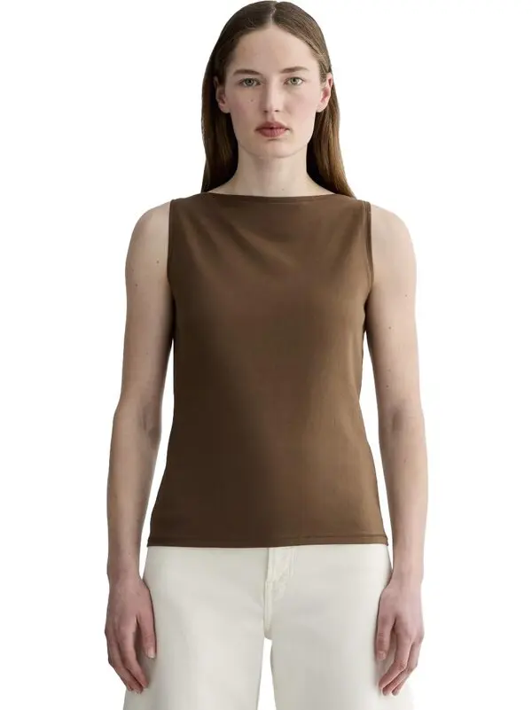 Everlane Form Boatneck Tank Top - Cocoa
